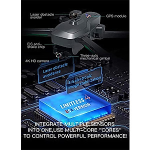 Drone X Pro LIMITLESS 4 GPS 4K UHD Camera Drone for Adults with EVO Obstacle Avoidance, 3-Axis Gimbal, Auto Return Home, Follow Me, Long Flight Time, Long Control Range, 5G WiFi FPV Live Video, EIS, Superior Stabilization (With Travel Case)