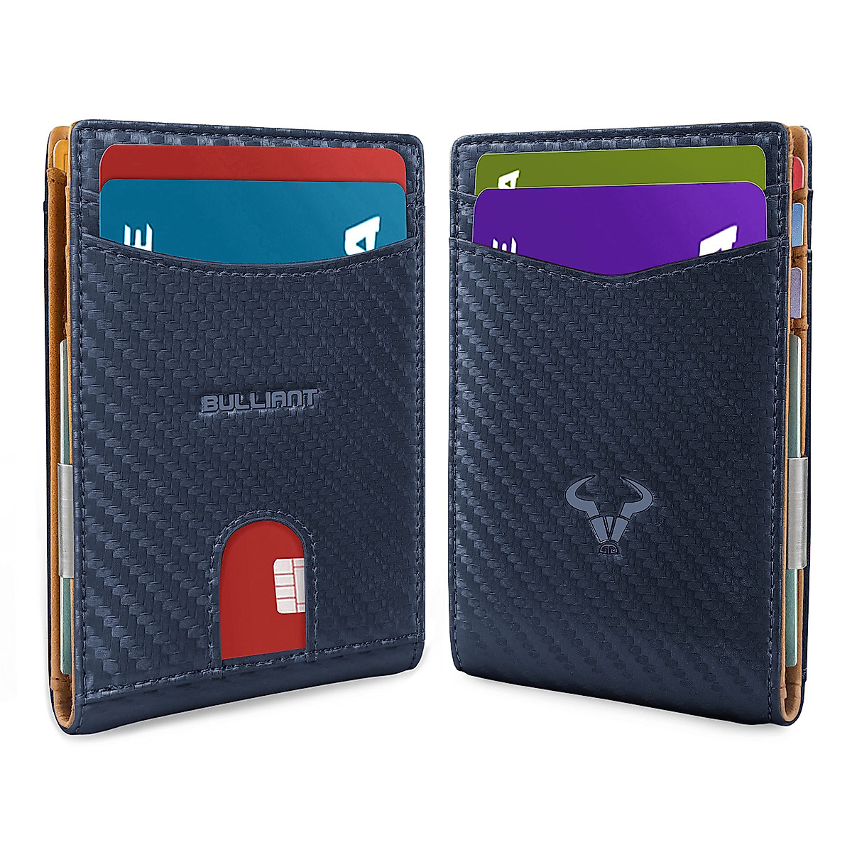 BULLIANT Slim Wallet Money Clip, Mens Front Pocket Wallet For Men 8 Cards 3"x4.25",RFID Blocking,Gift Boxed