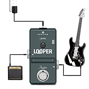 Rowin Tiny Looper Electric Guitar Effect Pedal 10 Minutes of Looping Unlimited Overdubs