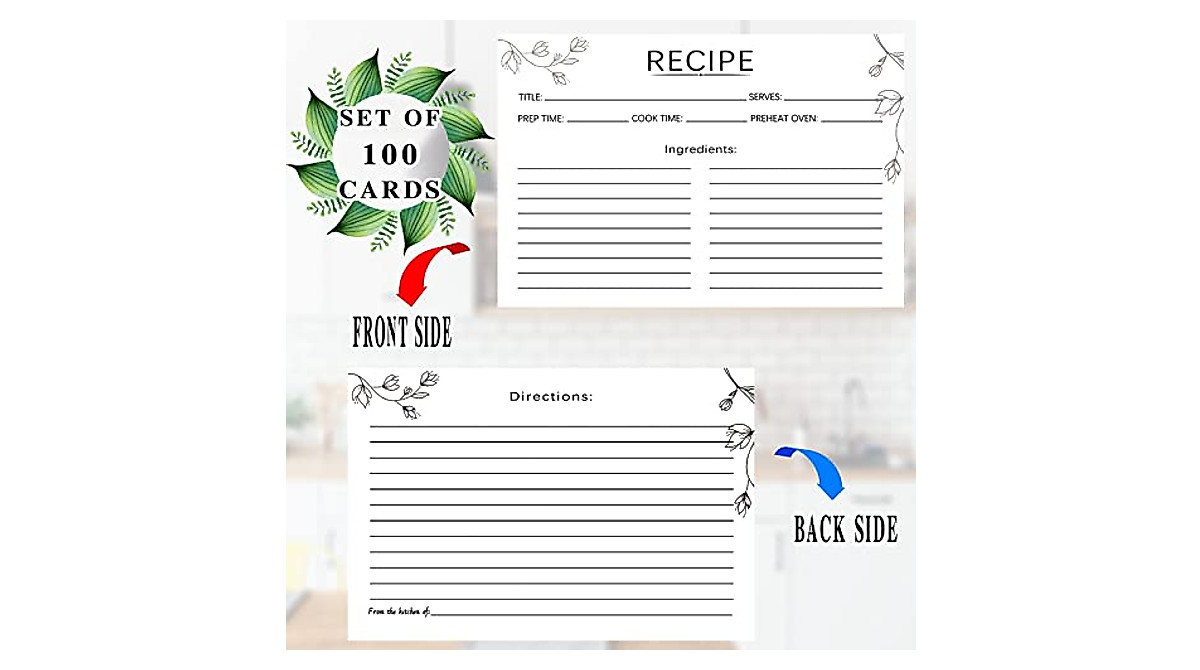 100 Count 4x6 Recipe Cards - Perfect for Gifting