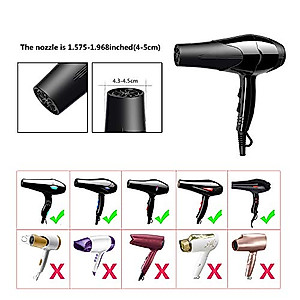 WAJIAYON Universal Collapsible Hair Dryer Diffuser Attachment- Salon Grade tool,Lightweight Foldable Portable Travel Folding Design Fit Most of blow Dryers-Black