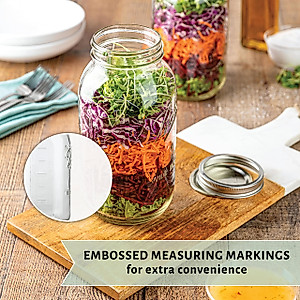 kitchentoolz 64 oz Wide Mouth Mason Jars Half Gallon Mason Jars with Airtight Lids and Bands for Canning, Fermenting & Pickling - Made in USA Pack of 2