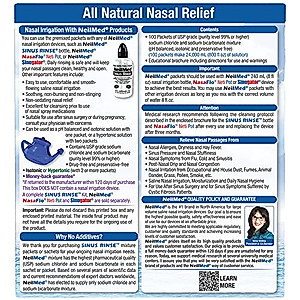 NeilMed Sinus Rinse All Natural Relief Premixed Refill Packets 100 Count (Pack of 1)
