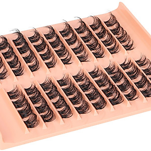 Lash Clusters Wispy DIY Eyelash Extension Individual Lashes 7-15MM D Curl Fluffy Cat Eye Lash Clusters Extension 9 Pairs 72Pcs Self Application at Home by JIMIRE