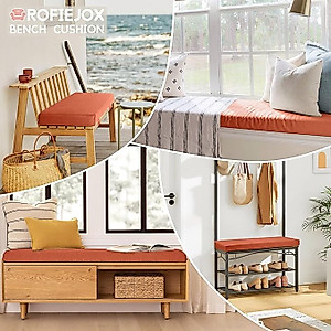 ROFIEJOX Custom Bench Cushion -Custom Size/Shape/Color/Fabric Style/Piping for Outdoor/Indoor Furniture, Waterproof Outdoor Bench Cushions, Durable 70D High-Density Resilience Sponge