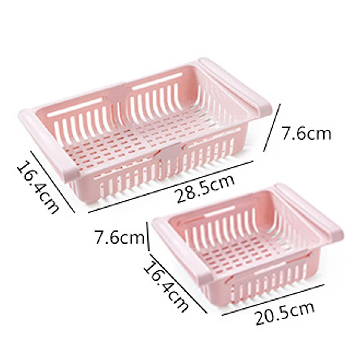 Adjustable Drawer for Fridge Kitchen Organizer Adjustable Kitchen Refrigerator Storage Rack Fridge Freezer Shelf Holder Pull-Out Drawer Space