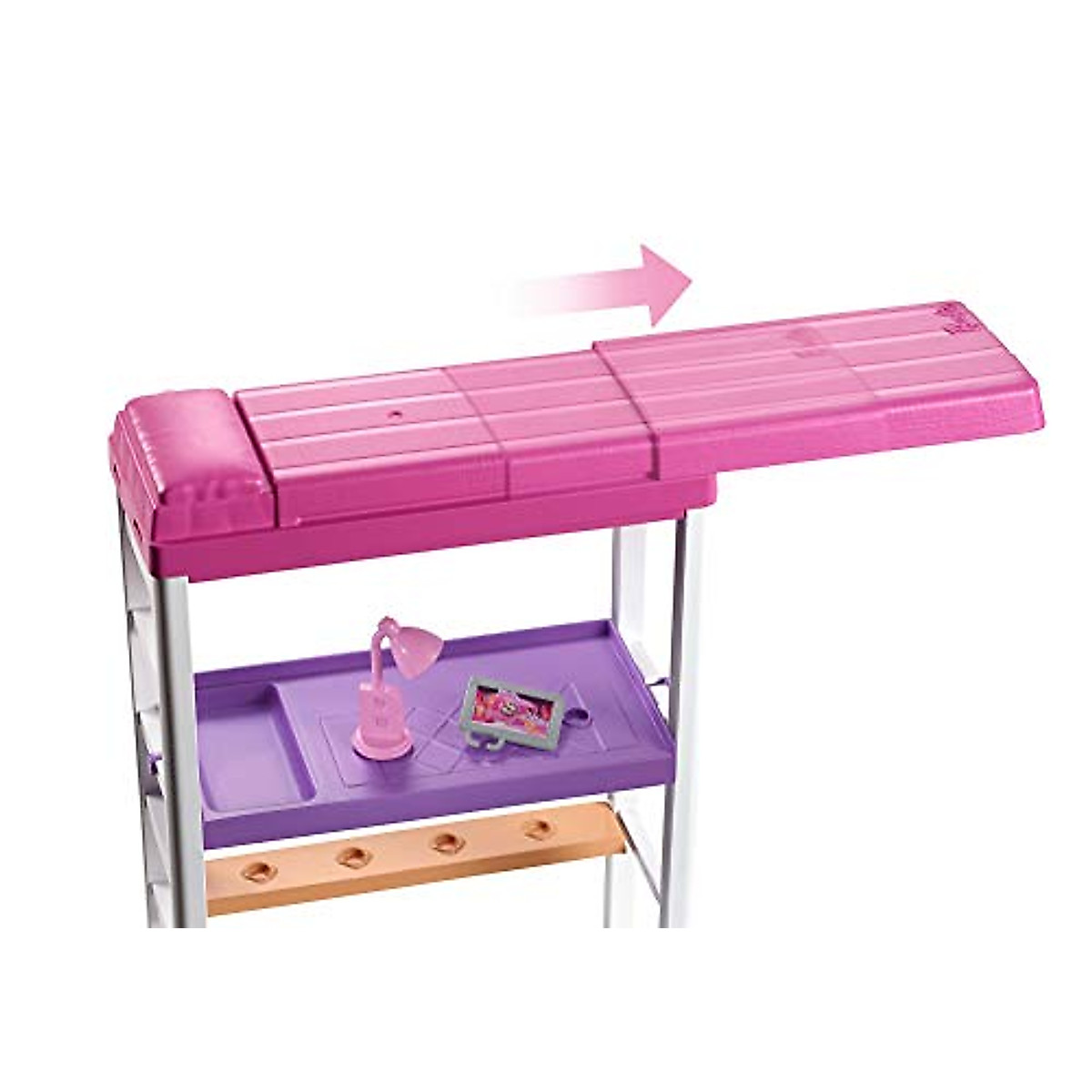 Barbie Doll and Furniture Set, Loft Bed with Transforming Bunk Beds and Desk Accessories, Gift Set for 3 to 7 Year Olds​​​​