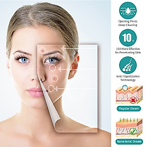 KINLITO Facial Steamer - Ozone Steamer with 360° Rotatable Arm - 40 Min Steam Time - Humidifier - Unclogs Pores - Blackheads - Portable Facial Steamer for Personal Care Use at Home or Salon,White