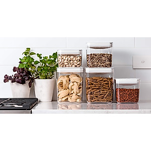ClickClack Cube Pantry Food Storage Canisters, 1.0qt(×1)1.5qt(×2)2.0qt(×2)3.0qt(×2)3.5qt(×2)4.0qt(×1), White