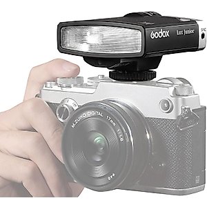 Godox Lux Junior Retro Camera Flash,GN12 6000K Color Temperature Auto,Manual Modes 1/1-1/64 28mm Focal Length Compatible with Fuji Canon Nikon Sony Olympus Hot-Shoe Cameras