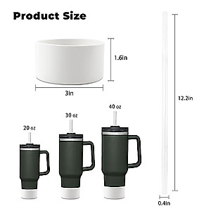 6 Pcs Reusable Straw Replacement 40 oz for Stanley Cup 2 Pcs Silicone Cup Sleeve Protective Bumper Boot for Stanley Tumbler Accessories