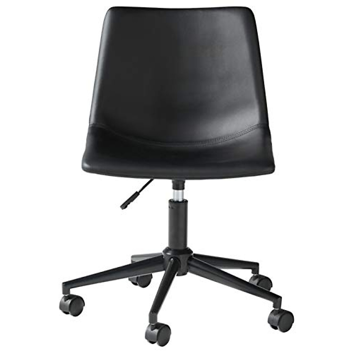 Signature Design by Ashley Faux Leather Adjustable Swivel Bucket Seat Home Office Desk Chair, Black