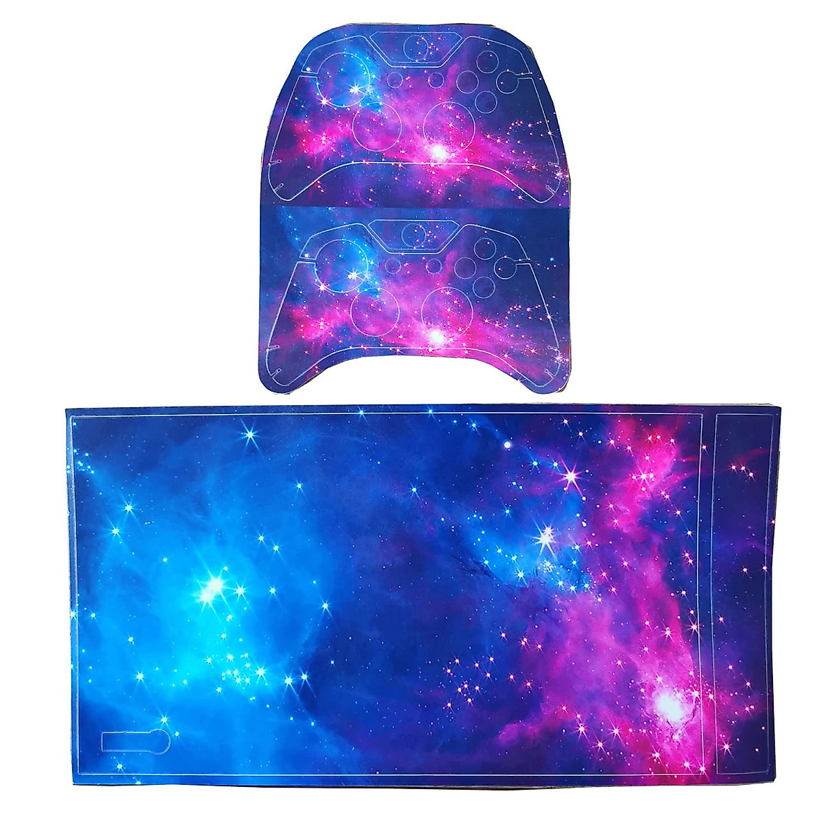 Vanknight JOCHUI Xbox One S Slim Console Controllers Skin Set Vinyl Sticker Skin Decals Cover for Xbox One Slim Console