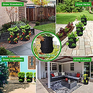 TENOVER Strawberry Grow Bags, 2 Pack 10 Gallon Strawberry Planter with 8 Side Grow Pockets, Breathable Non-Woven Fabric Reinforce Handle Plant Grow Bag for Garden Strawberries, Herbs, Flowers