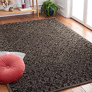 SAFAVIEH Dip Dye Collection Area Rug - 8' x 10', Dark Grey, Handmade Oriental Diamond Wool, Ideal for High Traffic Areas in Living Room, Bedroom (DDY151H)