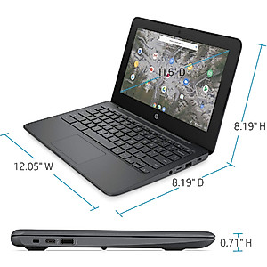 HP 2021 Chromebook 11.6 Inch Laptop, Intel Celeron N3350 up to 2.4 GHz, 4GB RAM, 32GB eMMC, WiFi, Webcam, USB Type C, Chrome OS + TiTac Accessory (Zoom or Google Classroom Compatible)