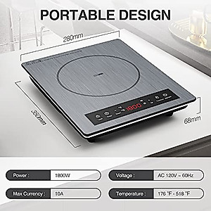 Portable Induction Cooktop, Countertop Burner Induction Hot Plate Electric for Cooking 1800W *2