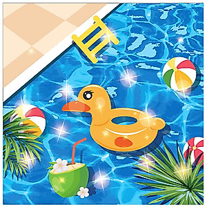 Pool Party Decorations,Summer Party Decorations,Beach Party Decorations Include Pool Party Plate,Dessert Plates,Cups,Napkins (16 Guests)