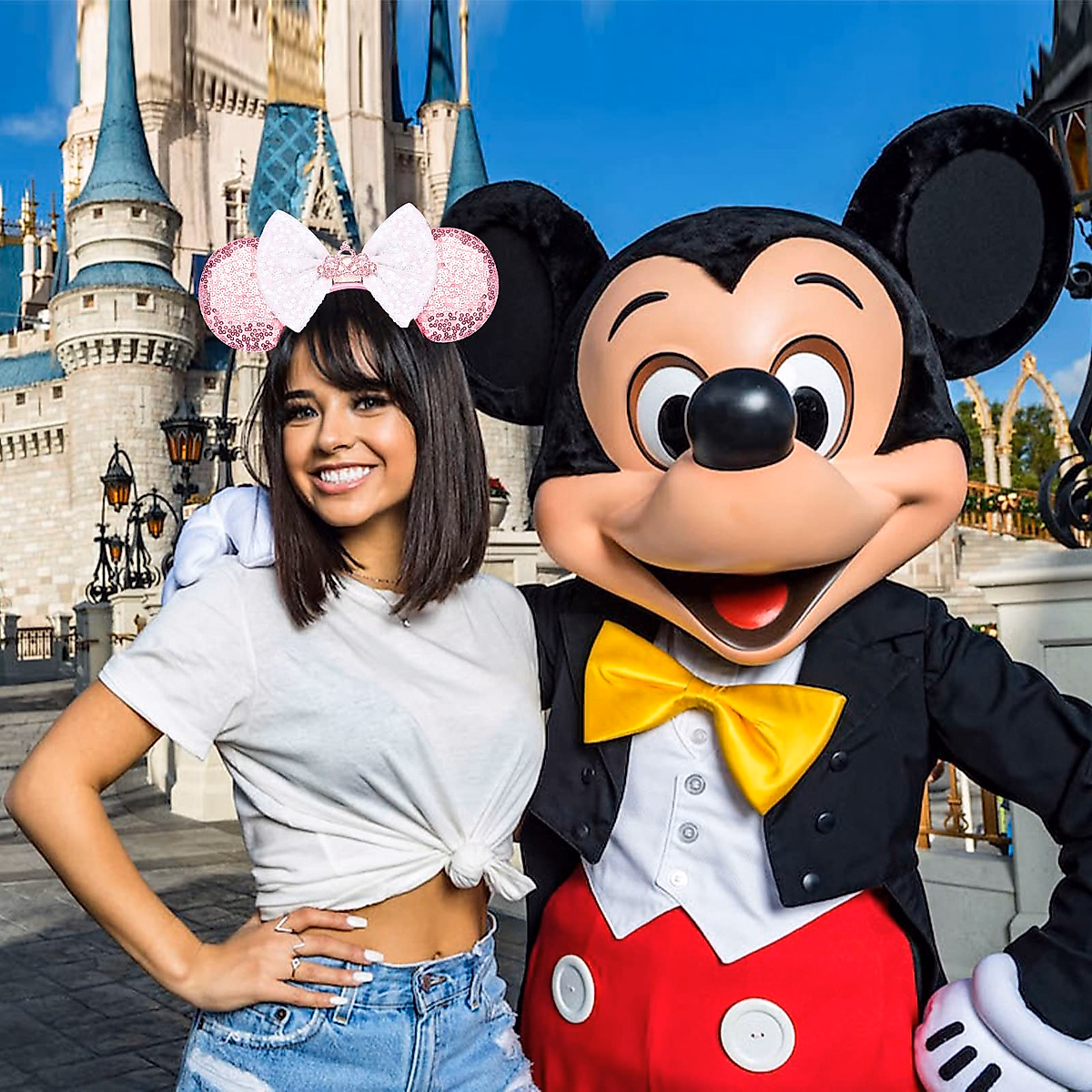 FANYITY Mouse Costume Ears,1 Pcs Mouse Ears Headbands for Girls & Women Party,Size Free