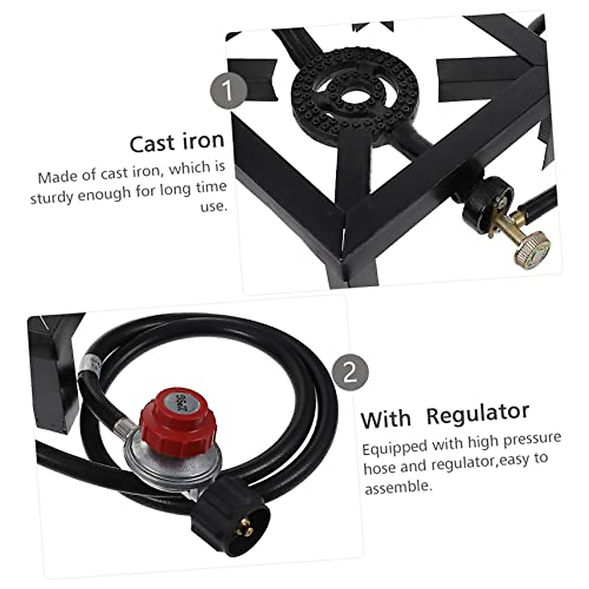 BESPORTBLE Furnace Backpack Stove Gas Grill Portable Folding Stove Grill Accessories Hibachi Grill Outdoor Gas Stove Camping Stove Camping Cooking Stove Gas Burner Burning Wood Hose Regulator