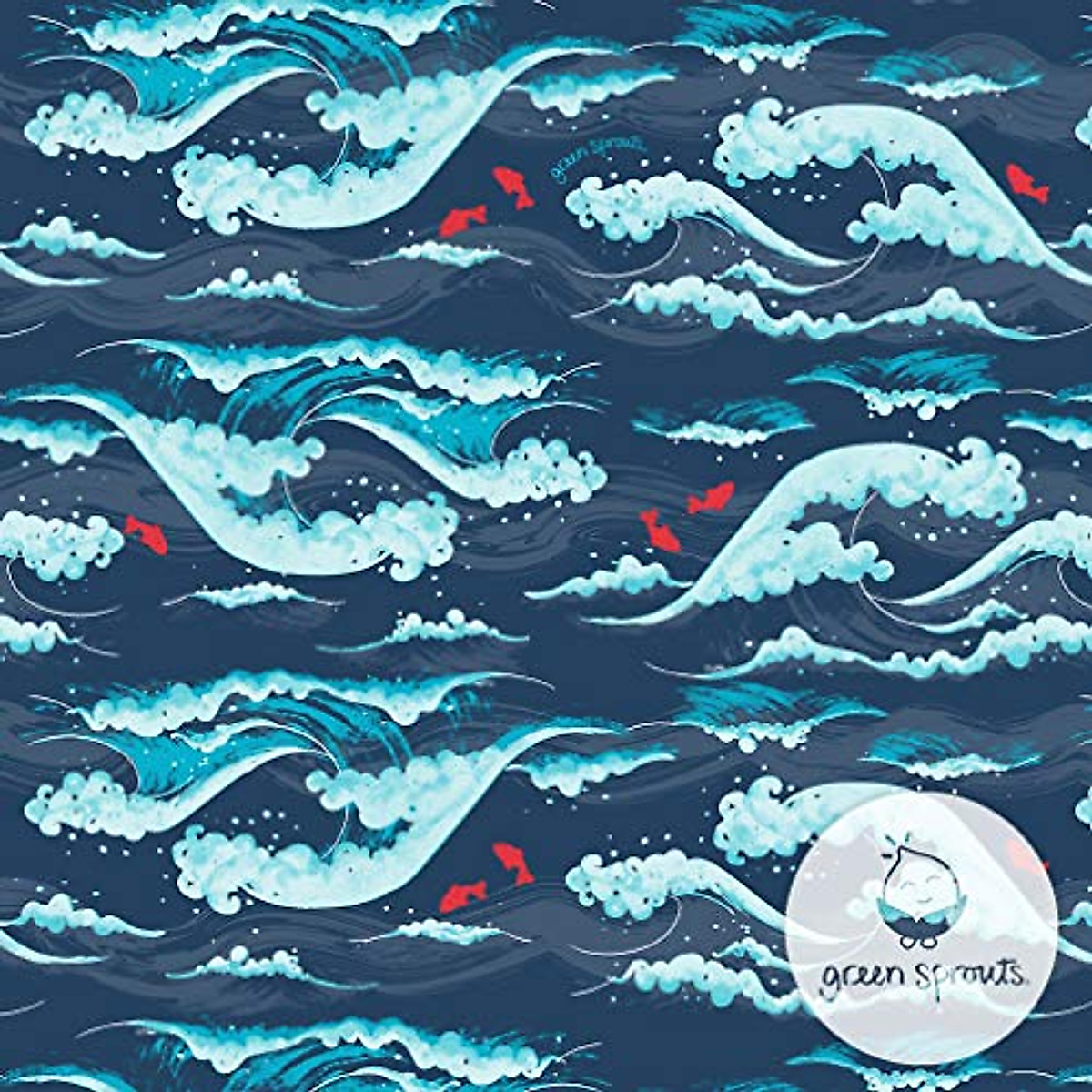 green sprouts Boys' Trunks with Built-in Reusable Swim Diaper, Navy Tidal Waves, 3T