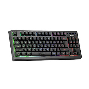 Marvo K607 Wired 87 Key, 3-Color LED Backlight, Full Anti Ghosting, Compact Design TKL Layout Membrane Gaming Keyboard_Black
