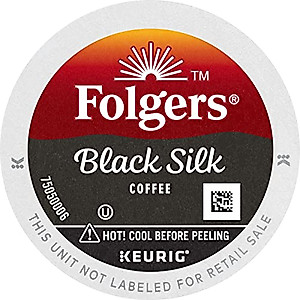Folgers Black Silk Dark Roast Coffee, 12 Keurig K-Cup Pods