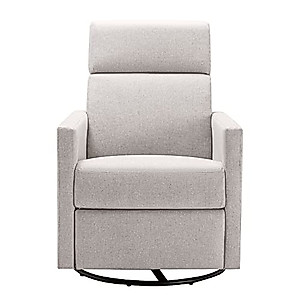 LUMISOL Modern Swivel Glider Rocker Recliner, Manual Recliner Gliders for Nursery, Upholstered Glider Reclining Chair with Tall Back for Living Room, Bedroom, Tan