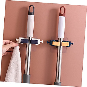 Cabilock 2pcs Mop Broom Holder Wall Mounted Mop Hanger Wall Mounted Mop Holder Broom Organizer