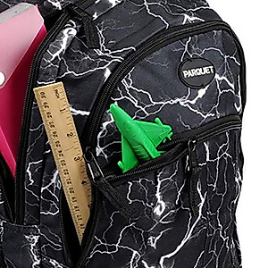 Parquet Travel Backpack For Outdoors,Luggage,Laptops - Adults Sports Bookbag, Lightning, (Black)