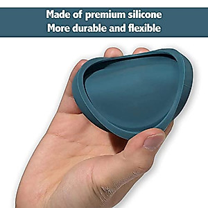 OHMO 3 Pack Small Cat Food Can Lids, Silicone Pet Food Can Lids Covers for 3 oz 2.5 oz Cat Food Cans, Dark Blue