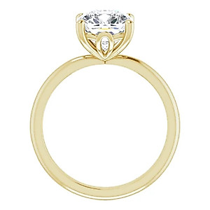 3 CT Cushion Cut Engagement Ring Solitaire Engagement Ring Handmade Gifts Moissanite Classic 10K 14K 18K Solid Yellow Gold