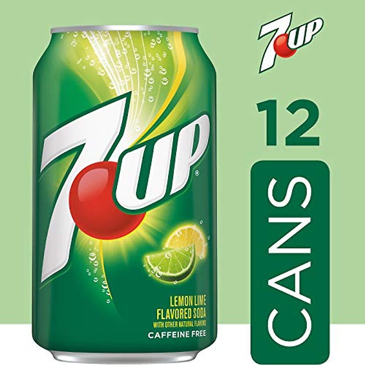 7UP Lemon Lime Soda, Naturally Flavored and Caffeine Free, 12 Fl Oz (Pack of 12)