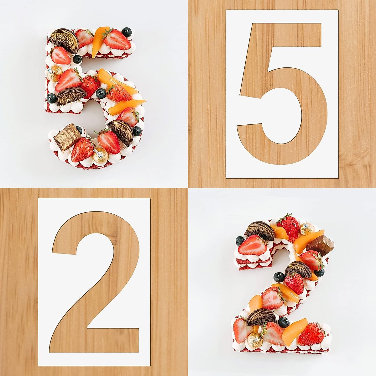 12 Inch Large Number Stencils Set Reusable Plastic Large Size Number Stencils for Cake Stencil Address Number Painting Stencils