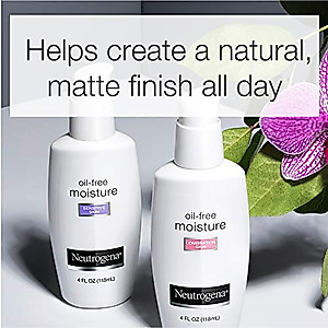 Neutrogena Oil Free Moisture Glycerin Face Moisturizer & Neck Cream for Combination Skin, Lightweight, Oil Absorbing Facial Moisturizer Lotion for a Soft Natural Matte, 4 fl. oz