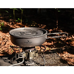 Boundless Voyage Titanium Frying Pan with Lid Portable Folding Handles Outdoor Camping Skillet Griddle Ultralight Cookware Hiking Backpacking