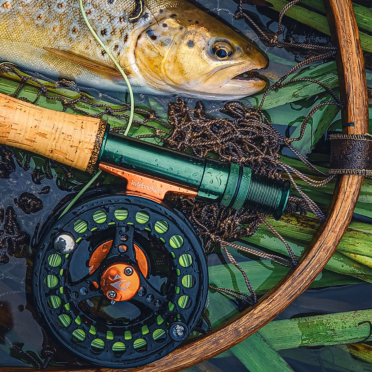 Kylebooker Fly Fishing Reel Large Arbor with Aluminum Body Fly Reel 3/4wt 5/6wt 7/8wt (Black with Red, 7/8wt)