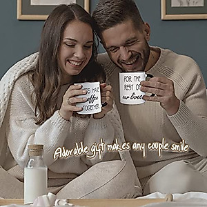 Mustry Couple Mugs Set for Him and Her, Ideal Engagement Gifts for Couples on Any Occasions Like Valentines Day Gifts, Anniversary and Wedding