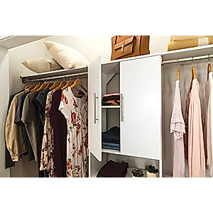 ClosetMaid SuiteSymphony Wood Closet Set, Add On Accessory, Modern Style For Storage, Clothes, Units, Pure White/Satin Nickel, 25-Inch Door Pair