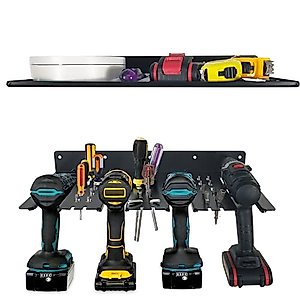 Foozet Power Tool Organizer and 2 Layers Power Tool Storage Rack,Drill and Tool Storage,Cordless Drill Storage,Wall Mount Tool Organizer