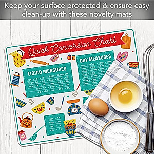 Cut N' Funnel Quick Conversion Measurement Chart on Flexible Cutting Board Mat Made in the USA of BPA Free Food Grade Plastic