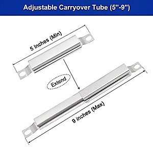 Aibabcue Grill Replacement Parts Kit for Charbroil 4 Burner G470-0004-W1A, G470-5200-W1, 463342119, 463376017, 463335517, 463332718, Stainless Heat Shield Tent, Grill Burner, Carryover Tube, Igniter