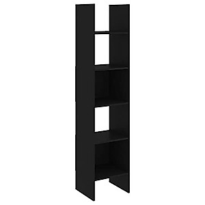 NusGear Book Cabinet Black 15.7"x13.8"x70.9" Engineered Wood-1958