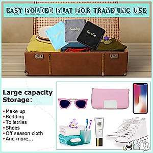 Shappy 3 Pieces Travel Laundry Bag Large Dirty Clothes Bags for Traveling Lightweight and Expandable Luggage Laundry Bag with Drawstring Closure and Zipper, Blue Gray Black, 20 x 21 Inch