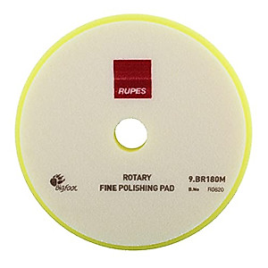 RUPES 6.25 Inch 160mm Fine Yellow Rotary Foam Pad
