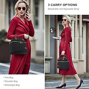 VS VOGSHOW Lunch Bag Women, Double Compartment Insulated Lunch Bag Lunch Box, Small Cute Adult Lunch Bags for Women for Work