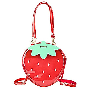 WILDFINDING Ita Bag Strawberry Fruit Shoulder Bag Satchel Backpack Casual Daypack-Kawaii DIY Cosplay Strawberry Daypack (Red)