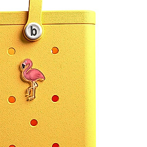 BOGGbeans Beach Charms for Bogg Bag, Simply Southern Totes, and Similar Styles. Acrylic 3" Beach Charm Accessories for Beach Totes (Flamingo)