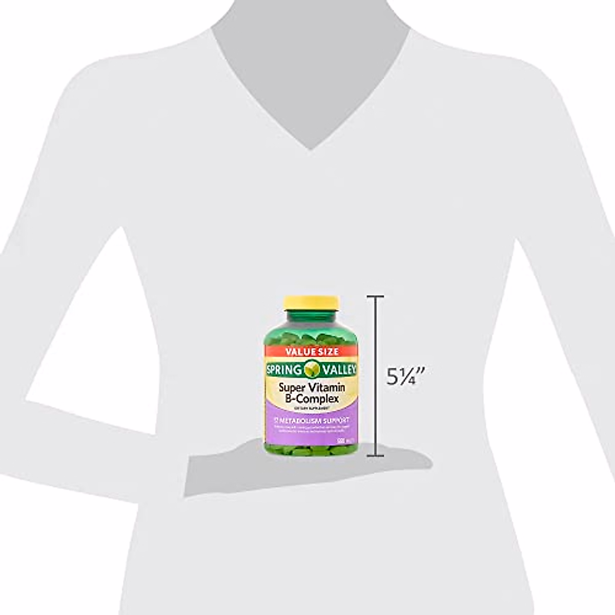 Super Vitamin B-Complex Tablets. Includes Luall Fridge Magnetic + Spring Valley Super Vitamin B-Complex Tablets Dietary Supplement (500 Tablets)