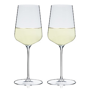 Spiegelau Definition Stemmed White European-Made 15.2oz Dishwasher Safe Crystal Wine Glasses Set of 2